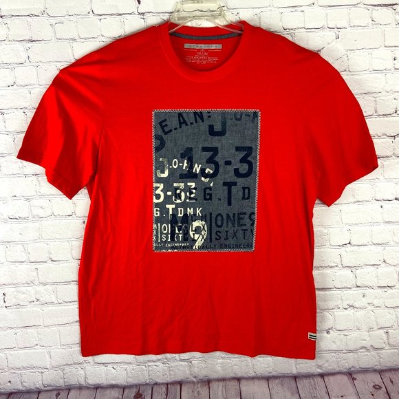Sean John | Shirts | Sean John Mens Red Short Sleeve And Crewneck Graph ...